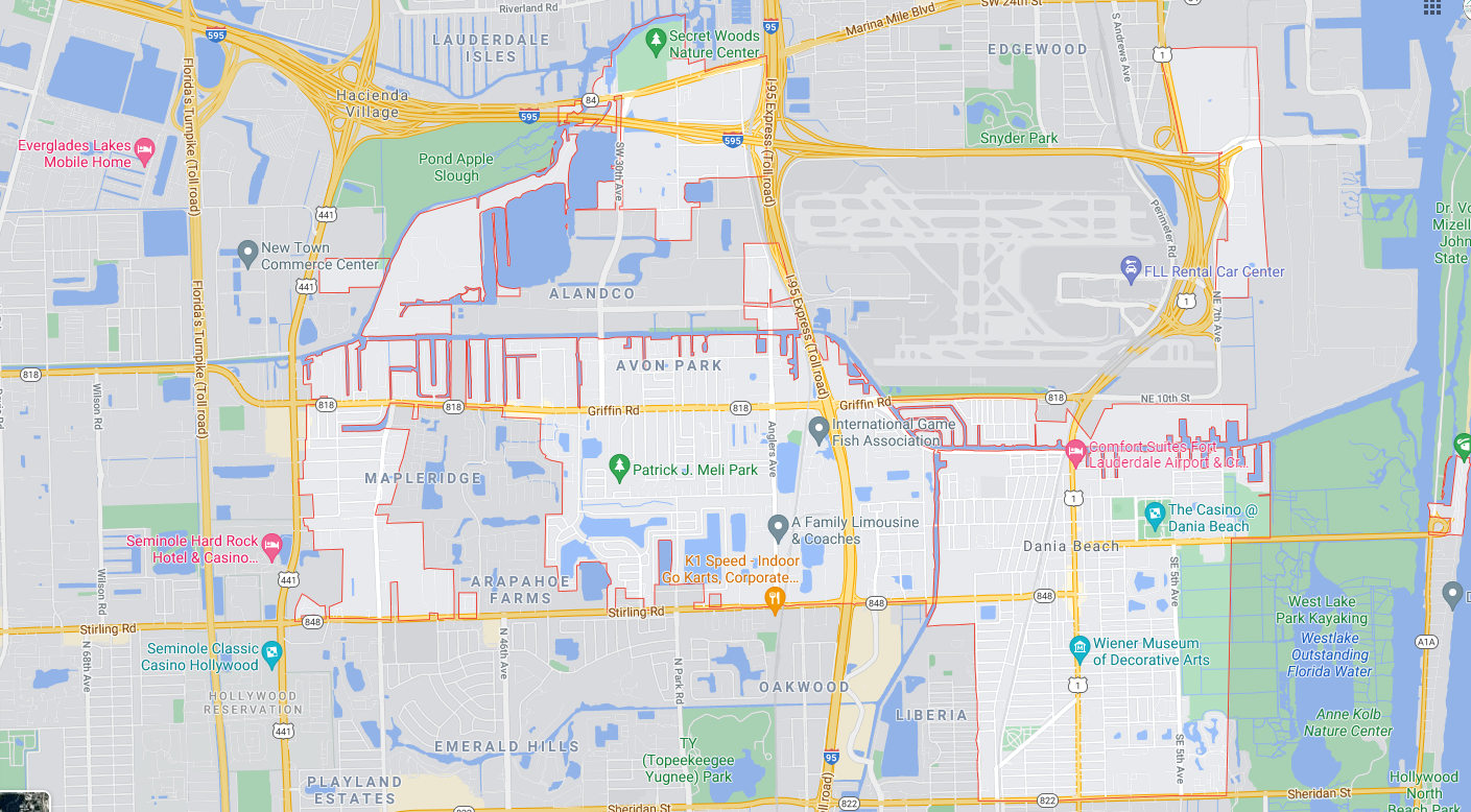 Dania Florida Street Map